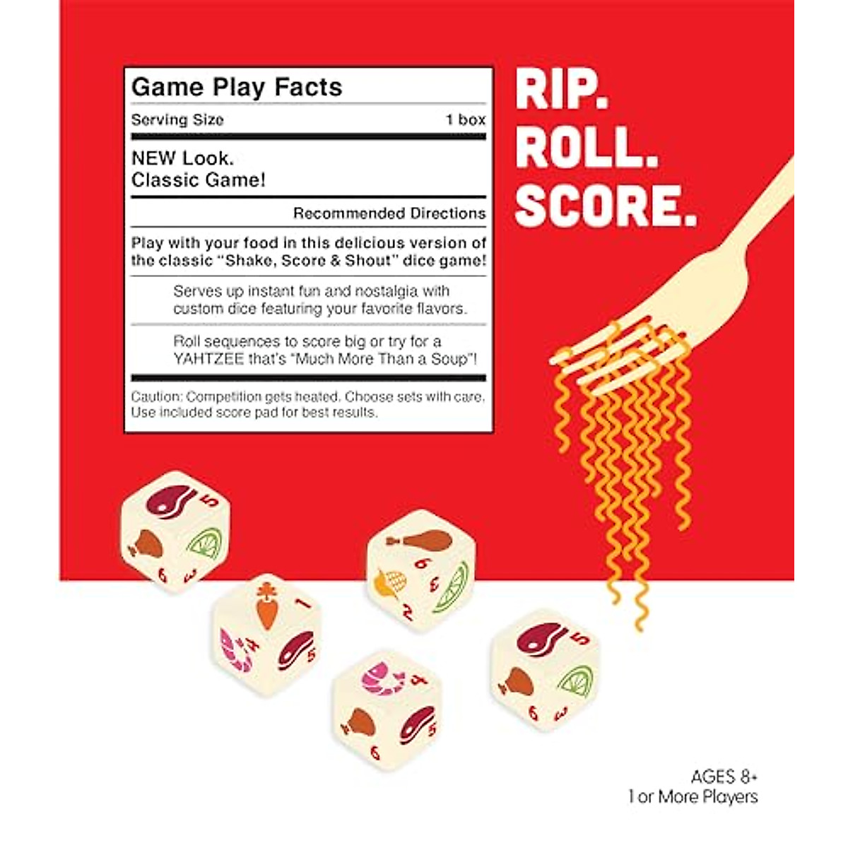 USAOPOLY YAHTZEE Cup Noodles | Collectible Yahtzee Game Made to Look Like Iconic Ramen Meal with Custom Dice | Travel Yahtzee Game & Dice Game