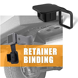 QODOLSI 1 PC Trailer Hitch Cover, 2In Receiver Tube Hitch Plug Receiver, Trailer Hitch Cover Tube Plug Insert for Toyota Ford Jeep Chevrolet Nissan Dodge Ram Porsche Mercedes (Black)