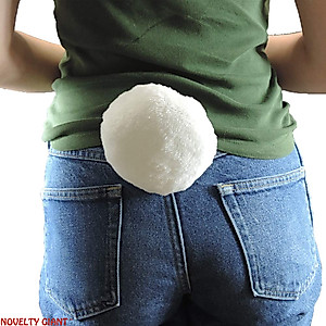NOVELTY GIANT WWW.NOVELTYGIANT.COM Jumbo Plush Bunny Tail Costume Accessory (White)