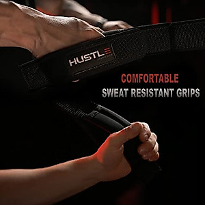 Hustle Athletics Tricep Rope Cable Attachments for Gym Use - Perfect Gym Equipment for Home/Gym Accessories - Multi Workout Rope Cable Machine Attachment -Best Gym Rope Grip with 4 Anti-Slip Handles