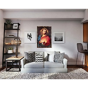 Mrcjsales- Our father in rustic frame, Oil painting, 24''x36'', 13''x18'', 10''x12'' inches, religious art image, Padre Nuestro , Cuadro rustico , Home decor, wall decor, church events, gifts (Large 24x36'' inches)