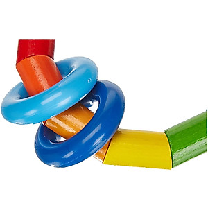 HABA Kringelring Wooden Clutching Toy Rattle with Plastic Rings (Made in Germany)