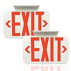 Red Exit Sign with 90 Minutes Battery Backup, Double-Sided Red Fire Safety Emergency Exit Sign Lights, ABS Fire Resistance (UL-Certified 120-277V) (2pack)