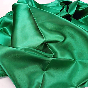 Charmeuse Satin Dark Green Fabric, 60" Wide, Silky, for Wedding,Bridal,Decoration, Fashion,Apparel Crafts by 1Yard