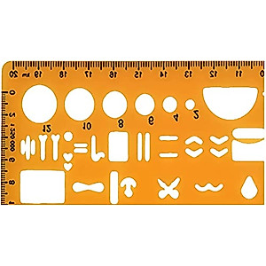 360 TACTICAL Standard Graph Template Stencil with Military Marking Symbols for NATO Army Drawing and Drafting on Map #8353 (Pack of 2 - Scale & Markers)