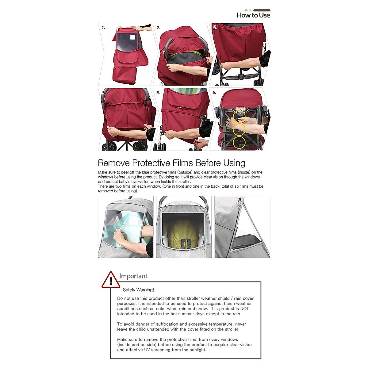 Manito Melange Alpha Stroller Weather Shield (Black)