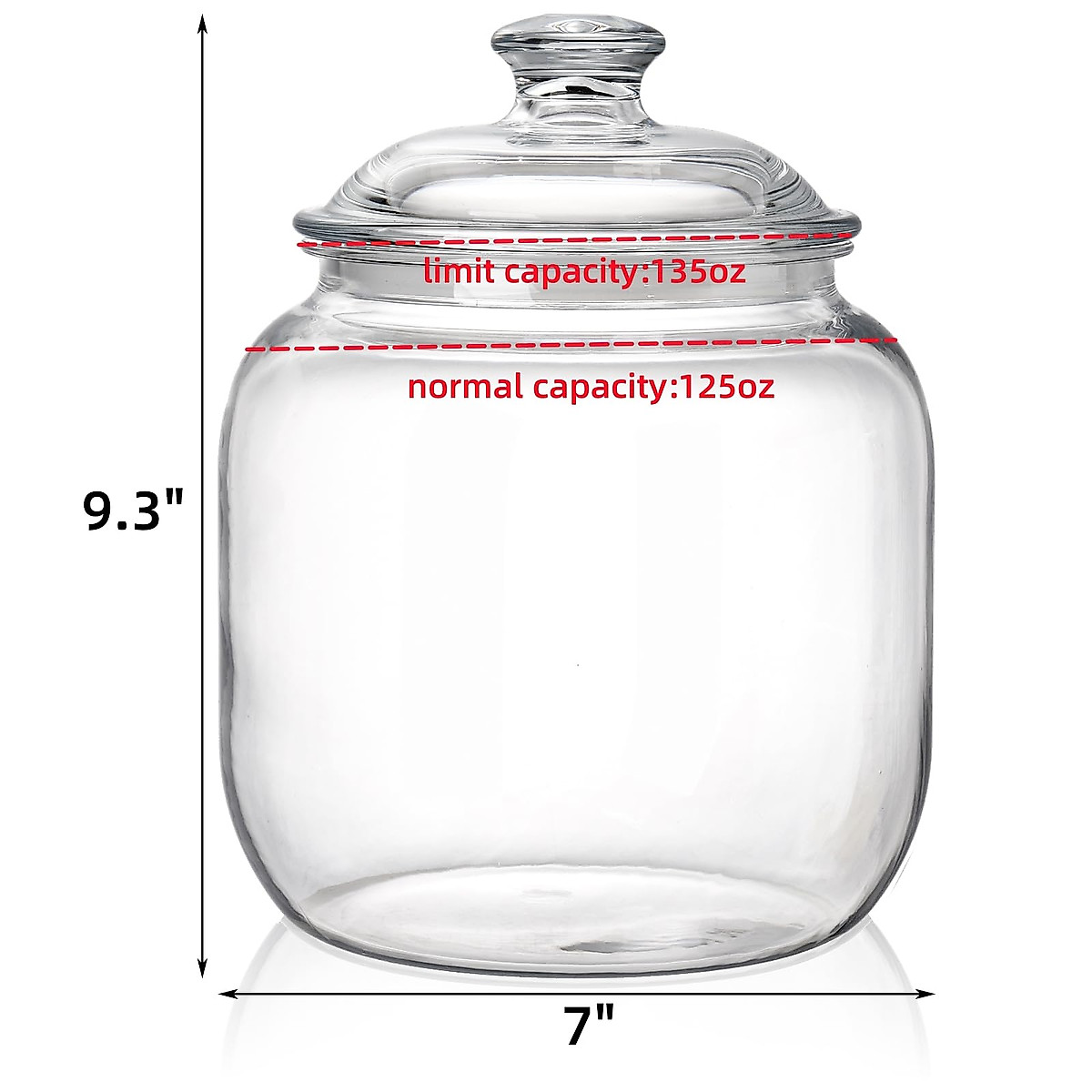 Goaste 135oz Acrylic Cookie Jar with Lid, Airtight Candy Jar Unbreakable, Clear Plastic Apothecary Jar with Silicone Sealing Ring for Dog Treats, Snack, Nuts, Chocolate, Sugar, Herbs, Spices, Cereals