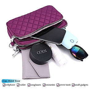 Collsants Small Nylon Crossbody Purse for Women Small Handbags Mini Nylon Travel Shoulder Bag Multi Zipper Pockets