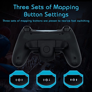 Mcbazel Back Button Attachment with OLED Display for PS4 Controller, Programmable Button Triggers with 3.5MM Audio Jack, Gaming Stuff Accessories for PS4 Controllers - Black