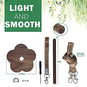 Wrist Yarn Holder, Portable Wrist Yarn Ball Minder Stand with Crossbody Strap Wooden Twizzling Yarn Organizer Storage Knitting Supplies Crocheting Gift for Craft Lover (Solid Wood)