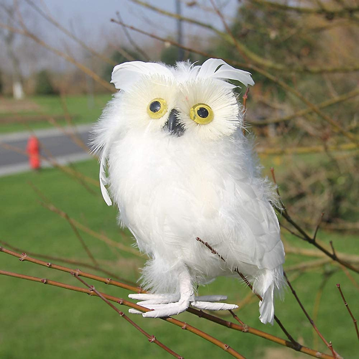 GWOKWAI Artificial Owl Simulation Foam Bird, Realistic Feather Bird Ornaments for Christmas Tree Decor Home Garden Wedding Decoration