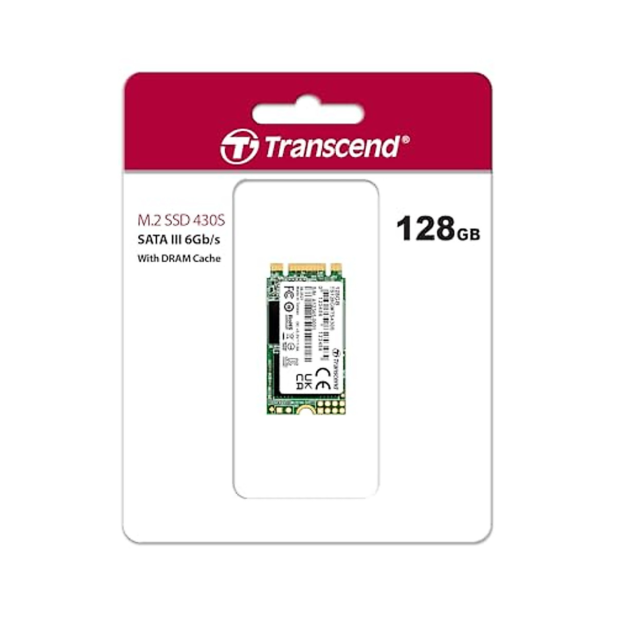 Transcend 128GB MTS430S M.2 2242 SATA3 SSD, Internal Solid State, Compatible with Laptop & PC Desktop - TS128GMTS430S