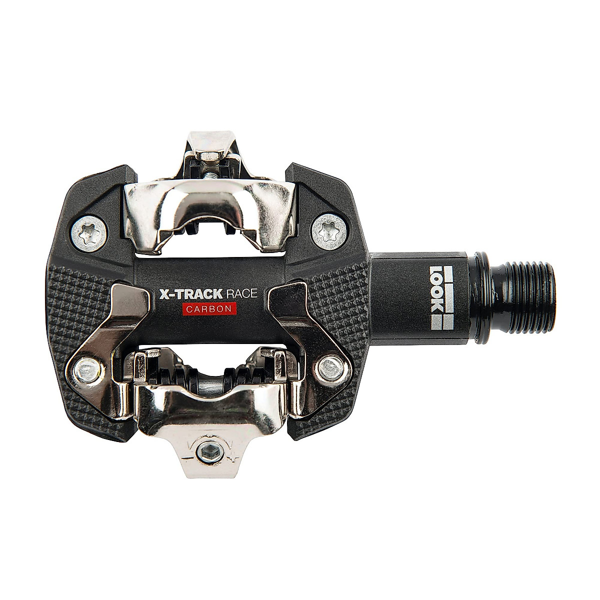 LOOK Cycle - X-TRACK Race Carbon MTB Bike Pedals - Standard SPD Mechanism Compatible - Clipless Pedal - Carbon Body - Chromoly+ Axle - Large Platform - Extremely Reliable Clipless Pedals