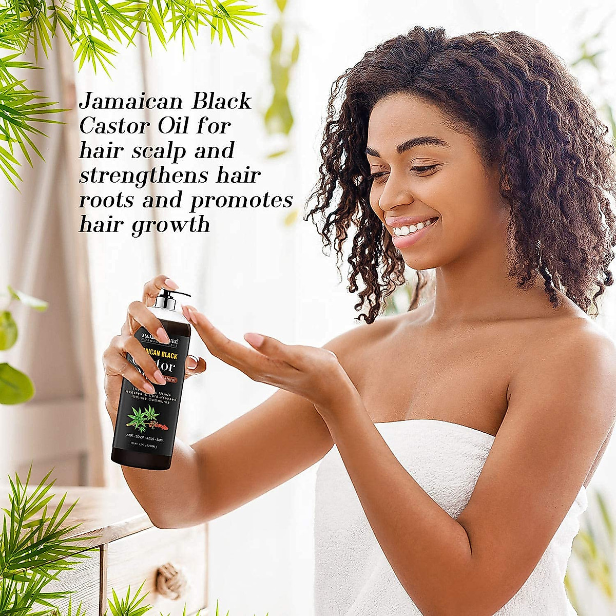 Majestic Pure Jamaican Black Castor Oil (16 oz) and Biotin Shampoo with DHT-3 Blocker (16 oz) Bundle