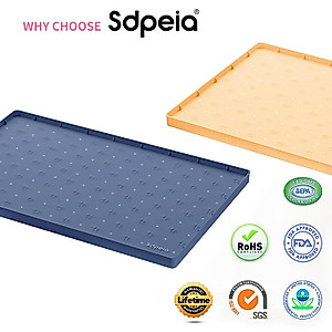 Sdpeia Under Sink Mat for [34" x 22"] Cabinet, Upgraded Silicone Waterproof Mat Kitchen Cabinet Liner Cabinet Protector Kitchen Organizers and Storage