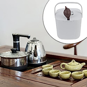 UPKOCH 1 Set Mini Small Trash Can Wastebasket Tea Residue Filter Bucket Tea Residue Garbage Can Chinese Tea Accessory Garbage Container Recycle Bin for Kitchen Home Grey
