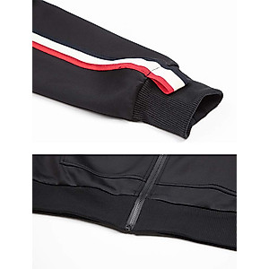 PASOK Men's Casual Tracksuit Set Long Sleeve Full-Zip Running Jogging Athletic Sweat Suits (M, Style 2 Light Gray)