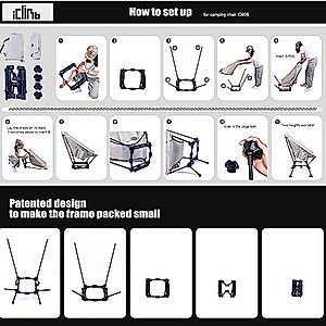 iClimb Two-Heights Light Compact Comfortable Camping Folding Beach Chair with Anti-Sinking Large Feet and Carry Bag (Beige)