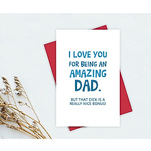 Naughty Fathers Day Card, Funny Birthday Card for Dad Husband, Cheeky Card From Wife
