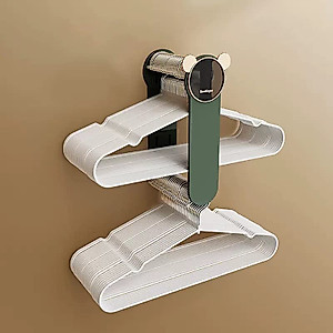 Wall Mounted Hanger Organizer, Expandable Clothes Hanger Storage Rack, No Drilling, Space Saving, Foldable Hanger Holder for Home, Closet, Laundry Room