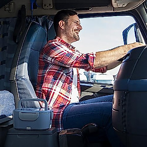 Adocfan Electric Lunch Box, 60W 3 in 1 Food Heater Car Use 12V/24V and Home Use 110V, Portable Lunch Heater, Removable Stainless Steel Container, Fork, Spoon and Carry Bag (Blue)