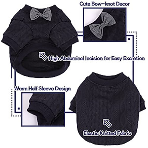 IDOMIK Dog Sweater Ugly Christmas Sweater, Cozy Turtleneck Knitted Pet Sweaters Soft Thermal Knitwear Pullover Boys Girls Classic Warm Winter Pet Outfit Apparel Shirts Clothes for Small Medium Doggies