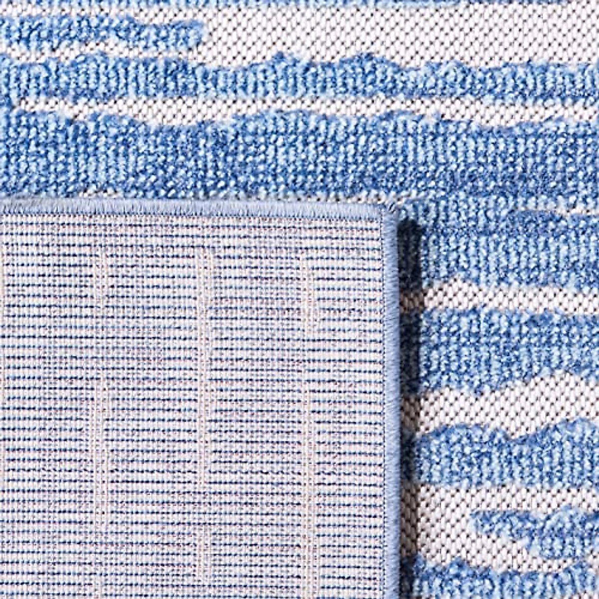 Safavieh Cabana Collection Area Rug - 5'3" x 7'6", Blue & Beige, Non-Shedding & Easy Care, Indoor/Outdoor & Washable-Ideal for Patio, Backyard, Mudroom (CBN506M)