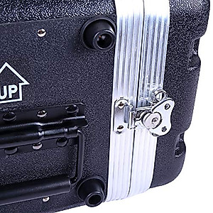 Crossrock Stackable 4U Rack Case, Strong Molded with Heavy Duty Hardware, Shallow 9.5” Depth (CRA8604US)