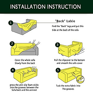 JunJiale Couch Cover 1-Piece Sofa Covers Non Slip Furniture Protector Couch Slipcover for Sofa Soft Stretch Slipcovers (4 Seater, Lake Blue