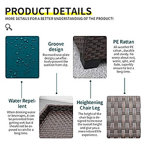 Outdoor Wicker Chaise Lounge Set, Patio, Poolside PE Rattan Lounge Chairs, Adjustable Reclining Chaise Loungers with Cushions and Matching Storage Table, Peacock Blue