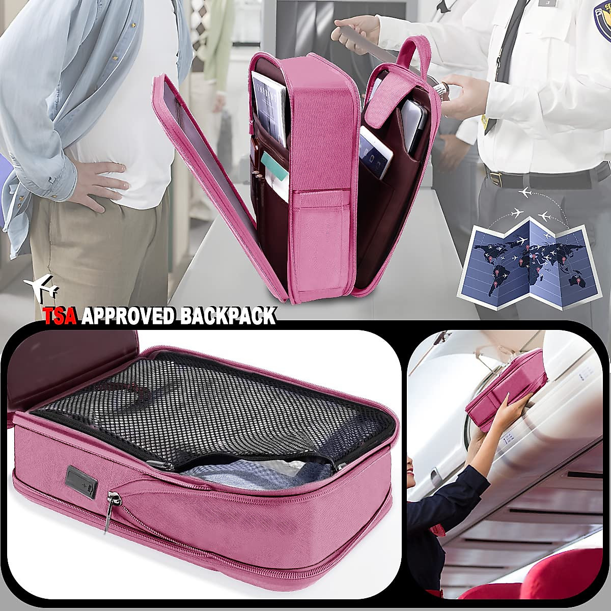 ZINZ Slim Laptop Backpack 15 15.6 16 Inch with Variable Capacity and USB Port, Anti-Theft Business Backpack Water-Resistant Travel Backpack Daypack, One-pices Shell Never Deformation,P01K01