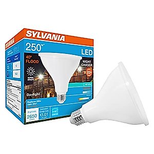 SYLVANIA Night Chaser LED PAR38 Light Bulb, 250W=25W, Wet Rated, 2650 Lumens, 5000K, Daylight - 1 Pack (74794)