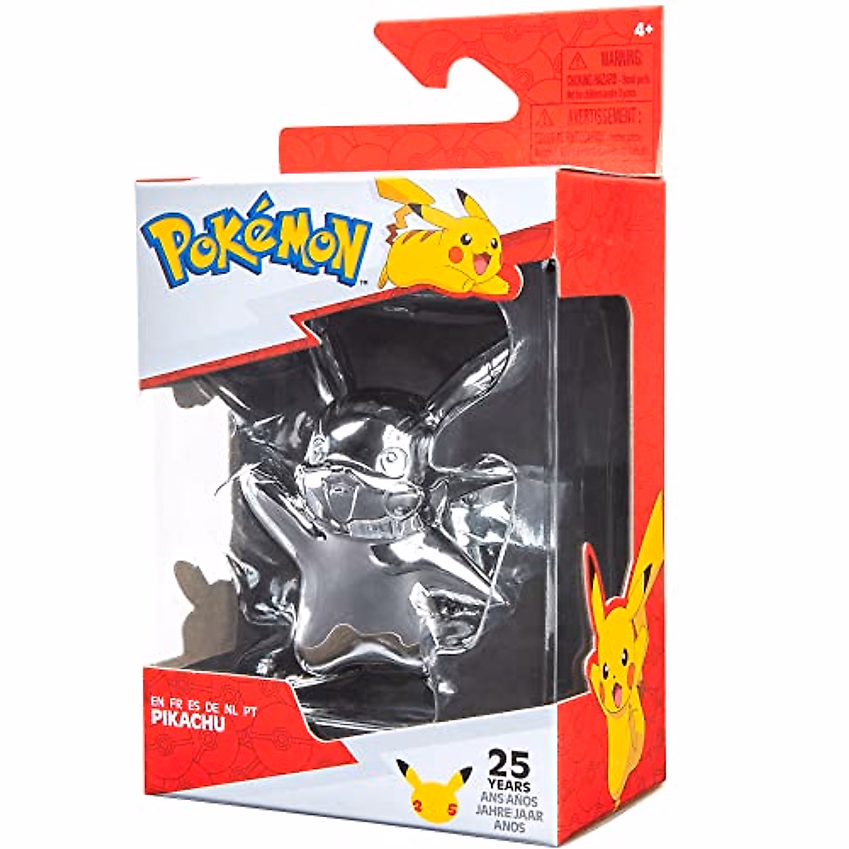 Pokémon 25th Celebration 3-inch Silver Pikachu #2 - Pokémon Figure - Pokémon Fan Must Have Toy - Officially Licensed 25th Anniversary Pokémon Product from Jazwares