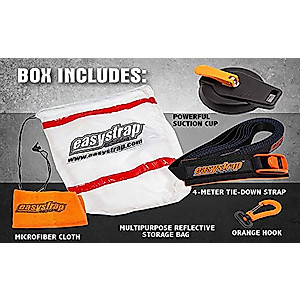 Easystrap Easy Tie-Down Safety Cargo Kit for Car, SUV, Truck, Boat, Camper, Black/Orange, Medium (45003)
