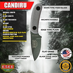 ESEE Knives Candiru Fixed Blade Knife with Molded Polymer Sheath
