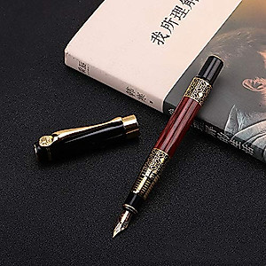 Ancolo Personalized Fountain Pen- Quality Pen Custom Engraved your own Name, Slogan,Logo,Company Team Name, Perfect for Writer, professor, Calligrapher, students-Metal Body Black ink Perfect for Bank