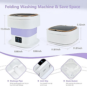 Imfriy Portable Washing Machine, Small Mini Portable Washer Cleans Underwear,Baby Clothes,Small Clothes,Pet Clothes for Traveling Camping Apartments Hotel Dormitories RV. (Purple., 11.5L)