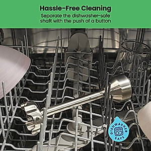 Chefman Cordless Power Portable Immersion Blender, Ice Crushing Power with One-Touch Speed Control, USB Charging, Quickly Mixes Smoothies, Purees Soups, Dips, Sauces, Storage Case, Stainless Steel