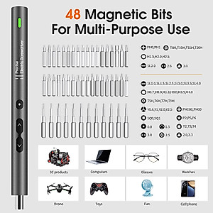 51 in 1 Electric Screwdriver Set, UF-TOOLS Portable Mini Rechargeable Cordless Precision Screwdriver with Battery & LED Light, Magnetic Driver Bits Set, Professional Repair Tool Kit for Electronics