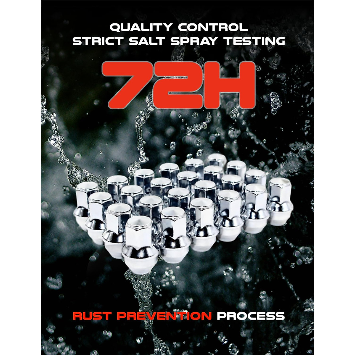 Set of 24 Veritek 14x1.5mm 13/16 Hex 1.7 Inch 44.5mm Length One Piece Chrome OEM Factory Style Large Acorn Seat Lug Nuts for Ford F-150 Expedition Lincoln Navigator Factory Wheels