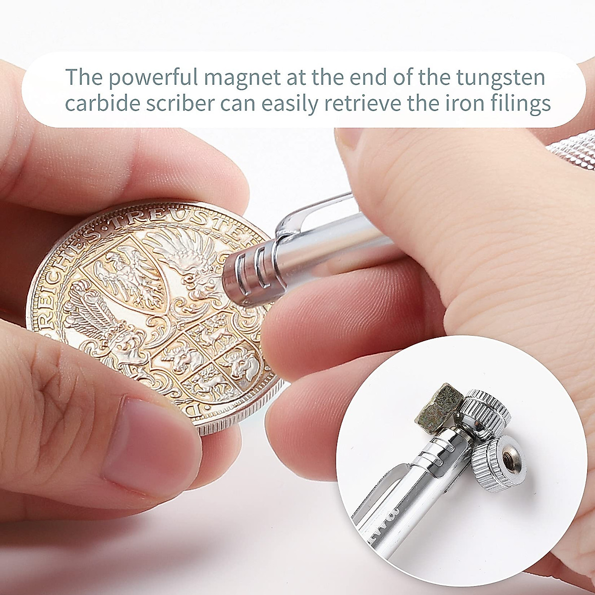 Anteiwa Scribe Tool Tungsten Carbide Scriber Marking Tools with Magnet and Clip Extra 4 Replacement Marking Tip Engraving Pen 2 Pack Aluminium Etching Machinist Pen for Glass/Ceramics/Metal