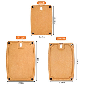 Barenthal Cutting Boards for Kitchen Dishwasher Safe Eco-Friendly Composite Cutting Board Set of 2,Reversible Chopping Board with Handles & Juice Grooves, Medium & Large Cutting Board
