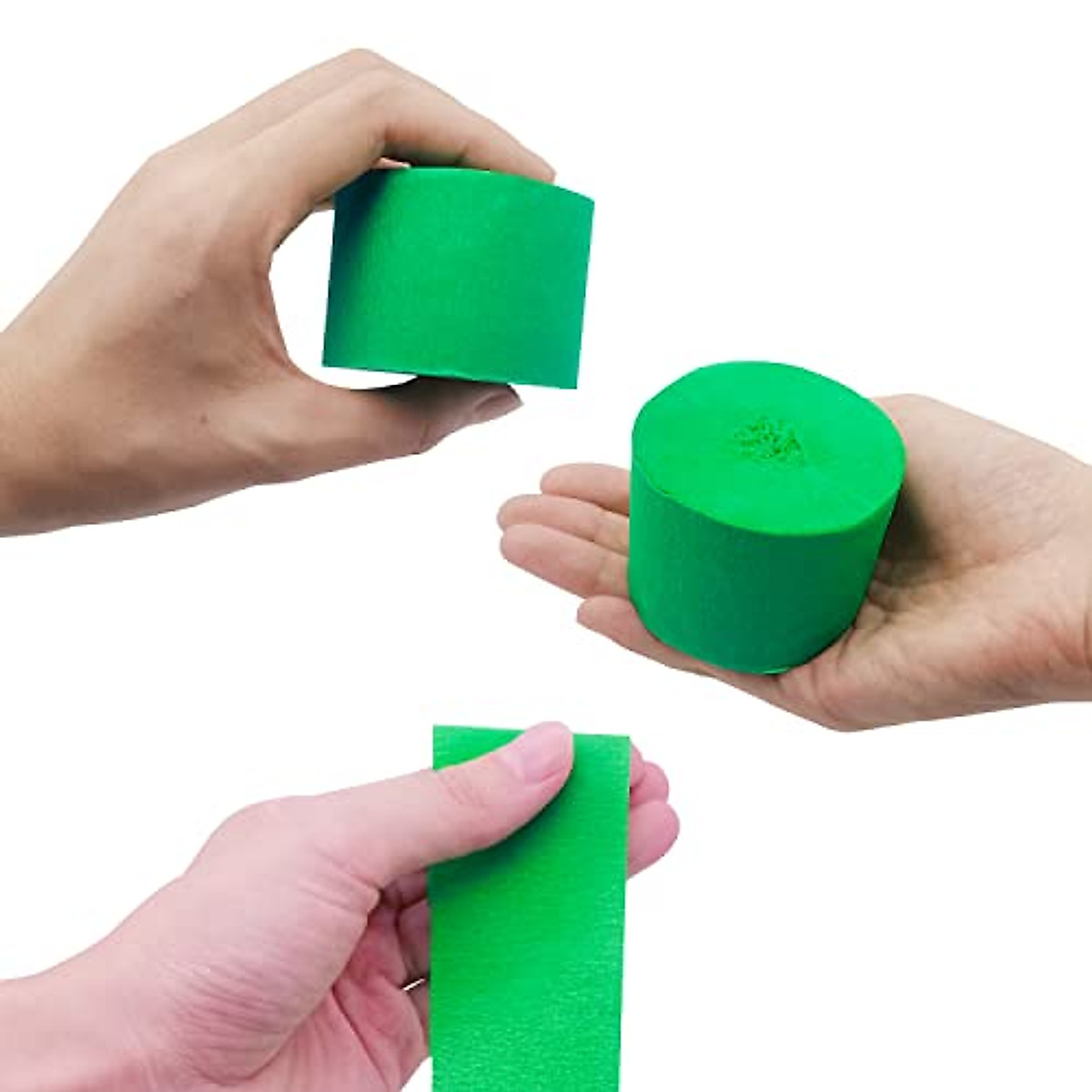 TKEJZu Green Crepe Paper Streamer 492 Feet 6 Rolls Green Crepe Streamers Spring Party Backdrop Decor for Green Theme Birthday Wedding Baby Shower Irish Lucky Day Hanging Party Decoration