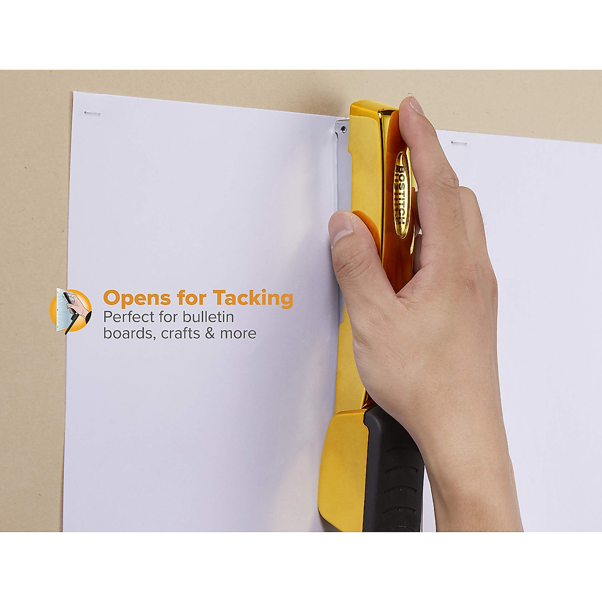 Bostitch Office Professional Metal Executive Stapler, 20 Sheet Capacity, Gold Chrome (B5000-GOLD)