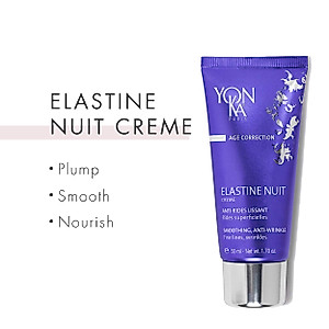 Yon-Ka Elastine Nuit Anti-Wrinkle Night Cream (50ml) Anti Aging Facial Moisturizer and Eye Cream, Soften Fine Lines and Wrinkles with Vitamin C and Elastin Peptides, Paraben-Free