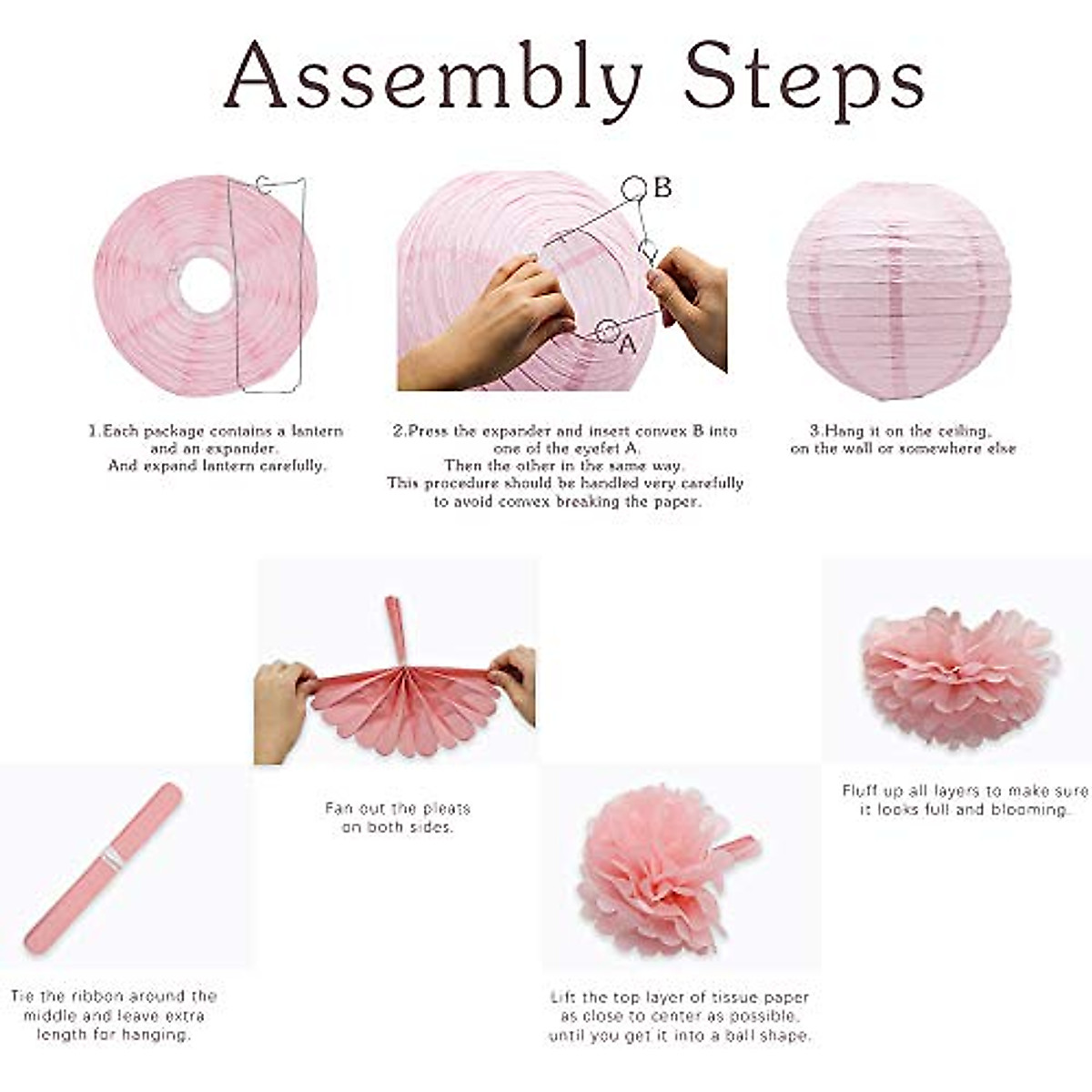 Meiduo Tropical Flamingo Party Honeycomb Decoration, Hawaiian Summer Party Supplies for Adults Kids Birthday Bridal Shower with Flamingo Paper Fans Pom Poms Flowers Paper Lanterns (Pink)