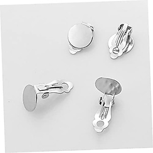 SEWACC 60 pcs Pendant Blanks Blank Pendant Trays Dangle Earrings Earring Stud Settings Clip on Earring Findings Clip on Hoops Flat Earrings Earring Setting Tray Clip-on Bezel Women's