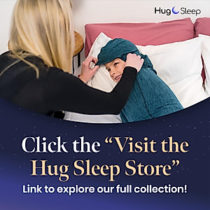 Hug Sleep Hooded Sleep Pod Move for Kids/Tweens, Tween Wearable Blanket for Girl or Boy, Size 10-14, Weighted Blanket Alt, Seen on Shark Tank, Cooling Sensory, Machine Washable Blankets, Turquoise