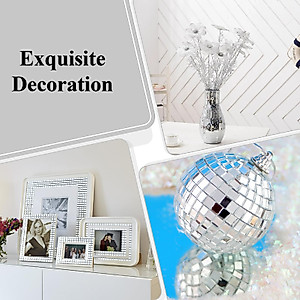 Mirror Tiles Self Adhesive, 5100 Pieces Mosaic Tiles Sheet, Disco Ball Tiles Stickers, Square Mosaic Mirror Pieces, Small Glass Mirror Strips for Crafts(Silver, 5×5mm)