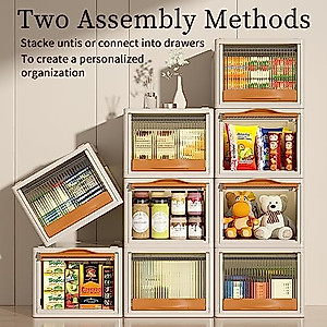 Plastic Drawers, Stackable Storage Drawers, 4 Drawers Plastic Storage, Storage Drawers Organizer for Bathroom, Two Way Opening Drawers for Clothes, Storage Bins with Drawers, Under Desk Storage Drawer